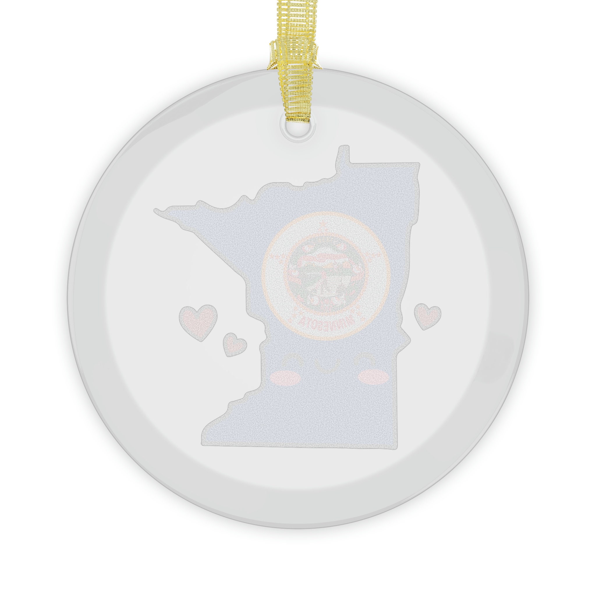 Minnesota Flag Map Smile With Love Glass Ornament Christmas Gift Home ...