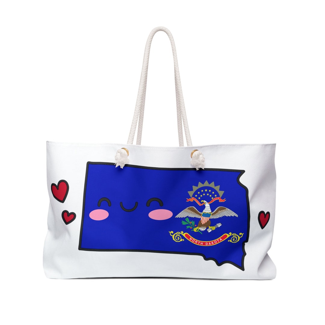 North Dakota Flag Map Smile With Love Weekender Bag - Etsy