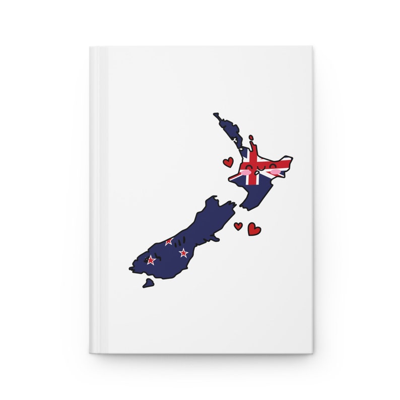 New Zealand Flag Map Smile With Love Hardcover Journal Matte - Etsy