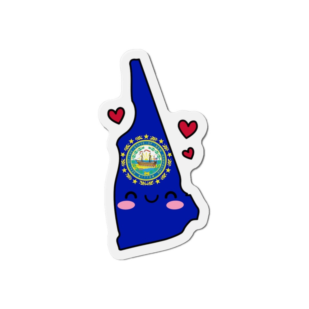 New Hampshire Flag Map Smile With Love Die-cut Magnet - Etsy
