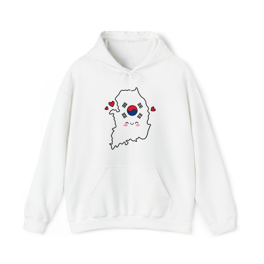 South Korea Flag Map Smile With Love Heavy Blend™ Hooded - Etsy