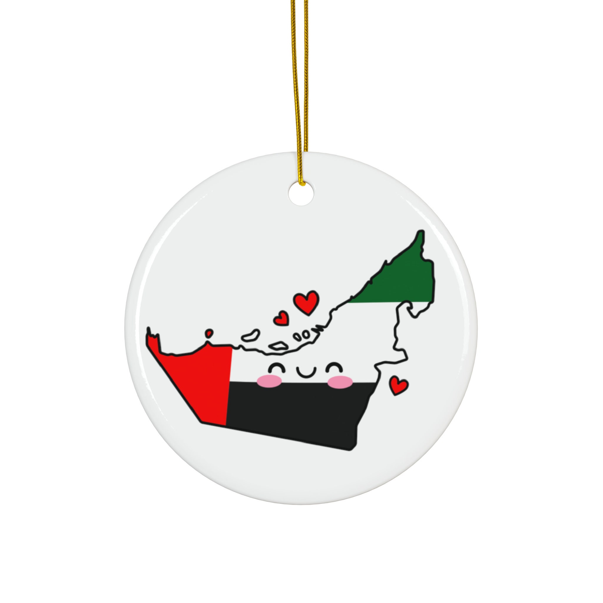 United Arab Emirates UAE Flag Map Smile With Love Ceramic Ornament ...