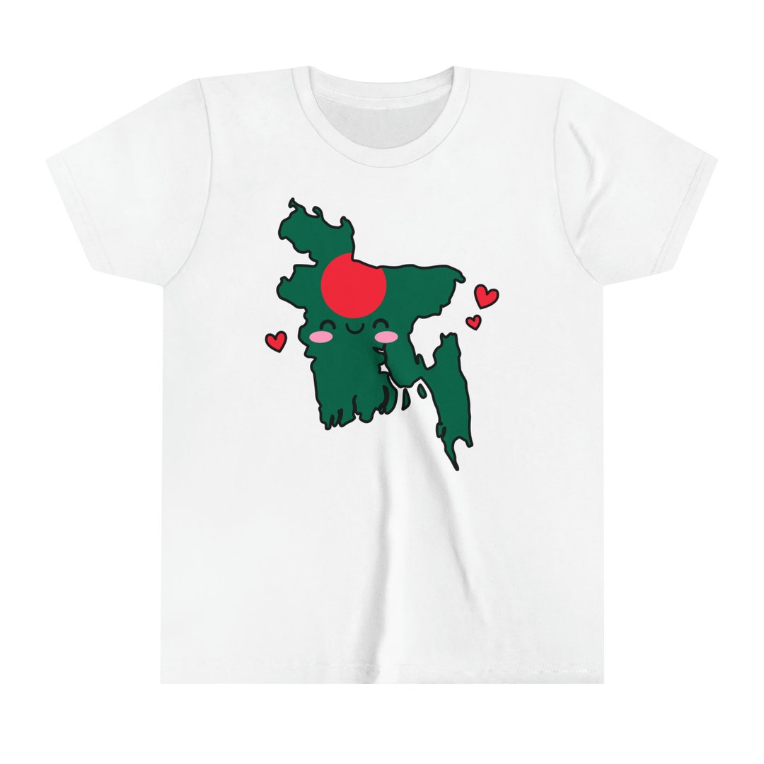 Bangladesh Flag Map Smile With Love Youth T-shirt Short Sleeve - Etsy