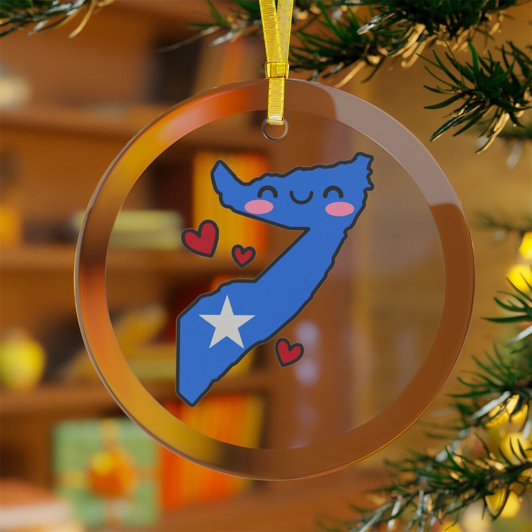 Somalia Flag Map Smile With Love Glass Ornament Christmas Gift Home ...