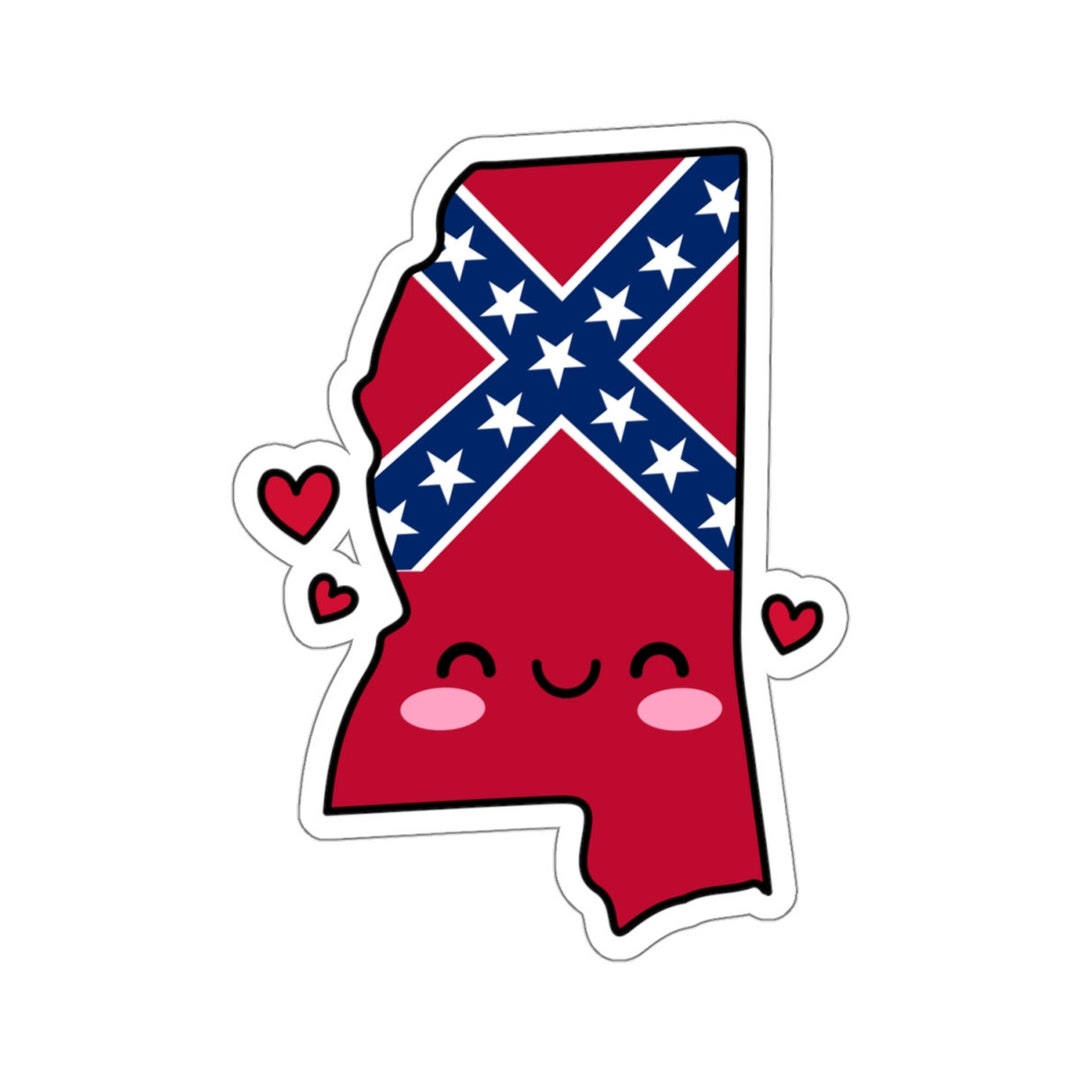 Mississippi Flag Map Smile With Love Kiss-cut Sticker - Etsy