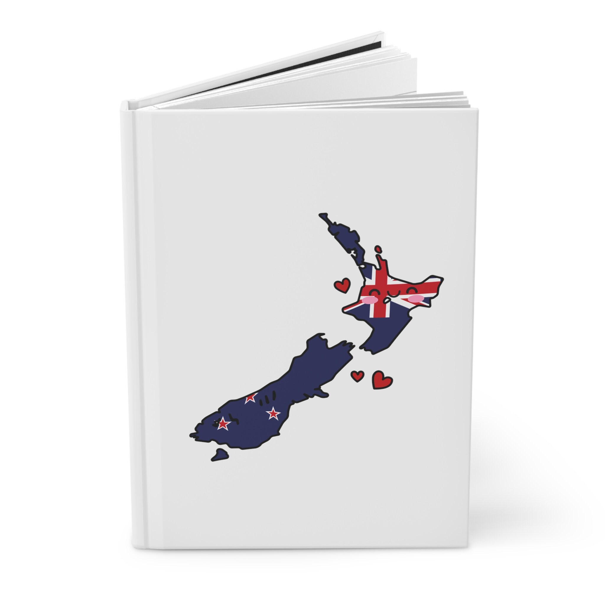 New Zealand Flag Map Smile With Love Hardcover Journal Matte - Etsy