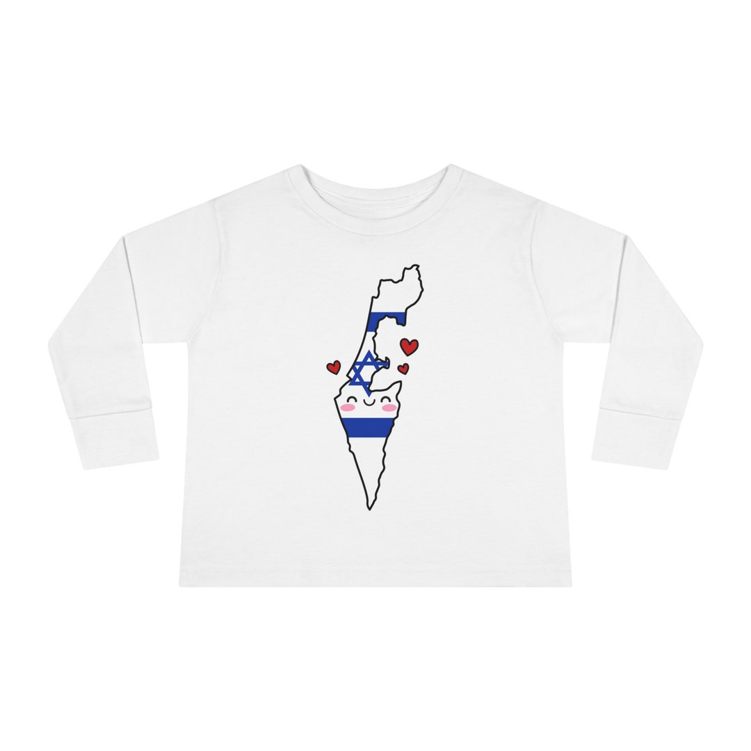 Israel Flag Map Smile With Love Toddler Long Sleeve Tee Shirt - Etsy
