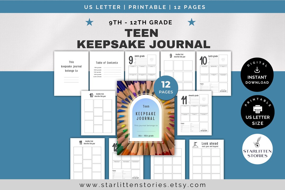 Printable Teen Keepsake Book Capture Precious Memories - Etsy