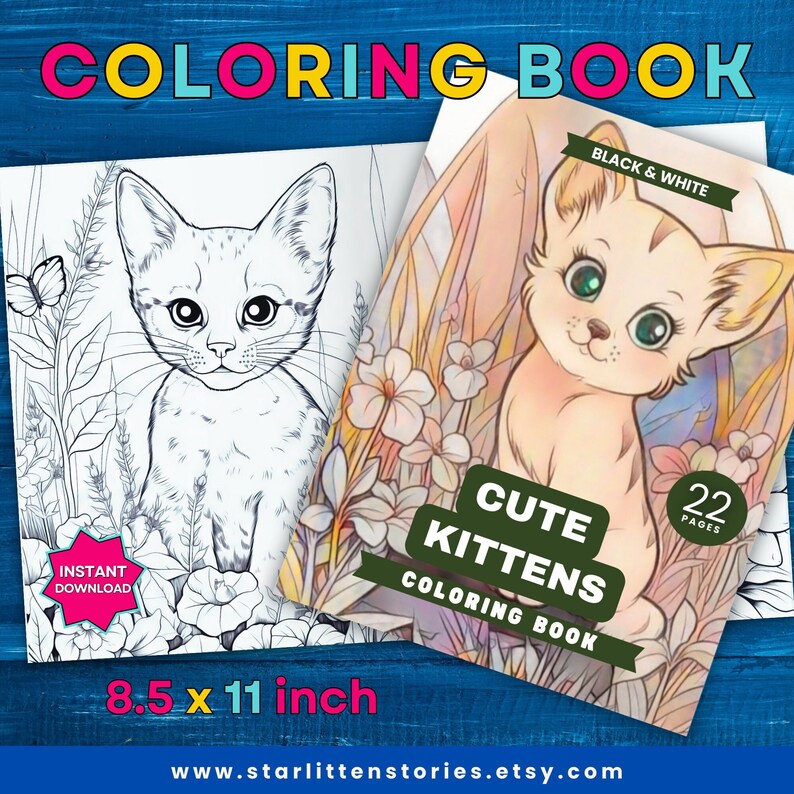 Printable * Cute Kittens Coloring Book for Kids, Kittens, Kitty ...