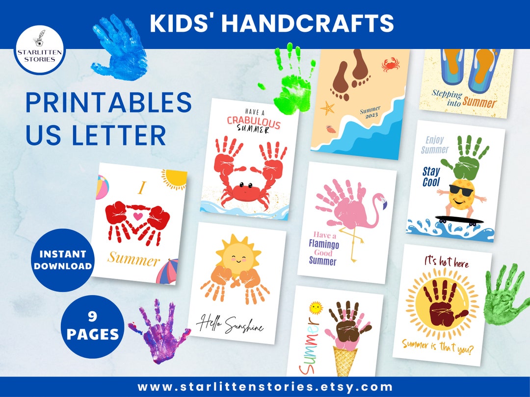 Printable * Summer Handprints Kid Craft Activity – Kids Handcrafts ...