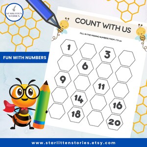 Printable * Honey Bee Activities for Kids, Maze, Numbers, Image ...