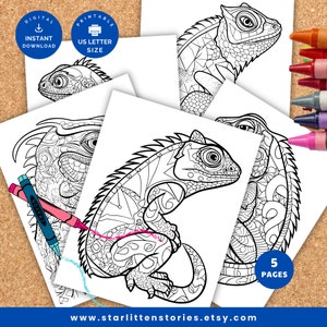 Printable * Lizards Coloring Book for Kids, Lizards – Instant Download ...