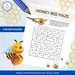 Printable Honey Bee Activities for Kids, Maze, Numbers, Image Matching ...