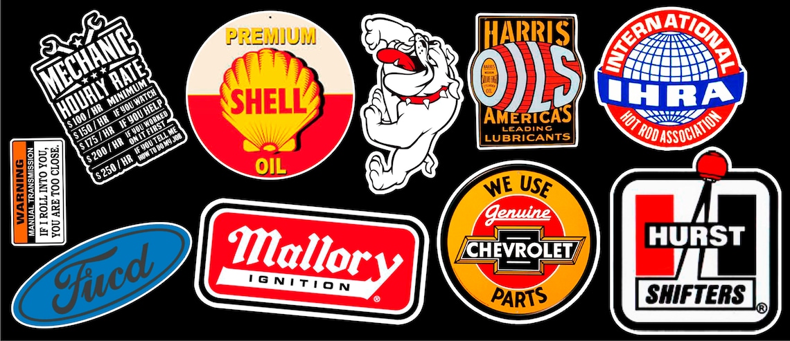 Motor Parts Vinyl Sticker Pack #3 - Perfect for Hard Hats and More! - Etsy