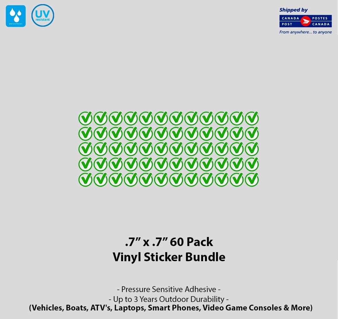 Contour Cut .7" X .7" Check Marks and Xs Vinyl Decal Packs - Etsy