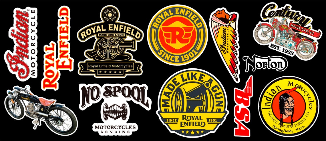 Vintage Motor Bike Vinyl Sticker Pack - Perfect for Hard Hats and More ...