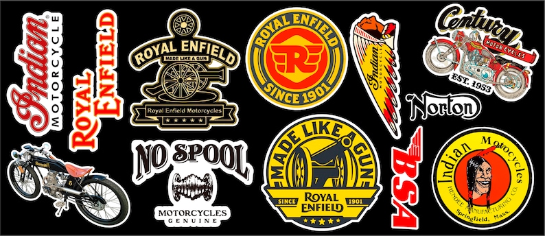Vintage Motor Bike Vinyl Sticker Pack - Perfect for Hard Hats and More ...