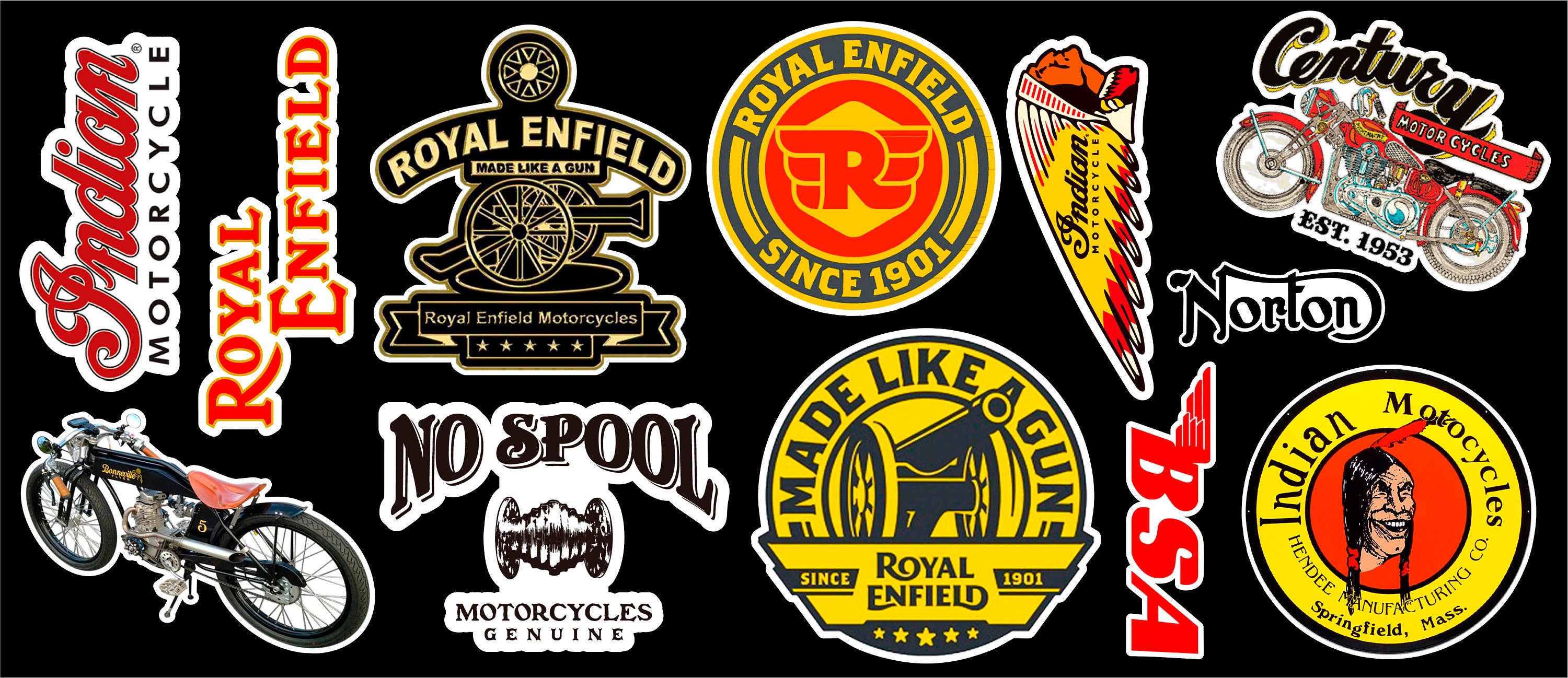 Vintage Motor Bike Vinyl Sticker Pack - Perfect for Hard Hats and More ...