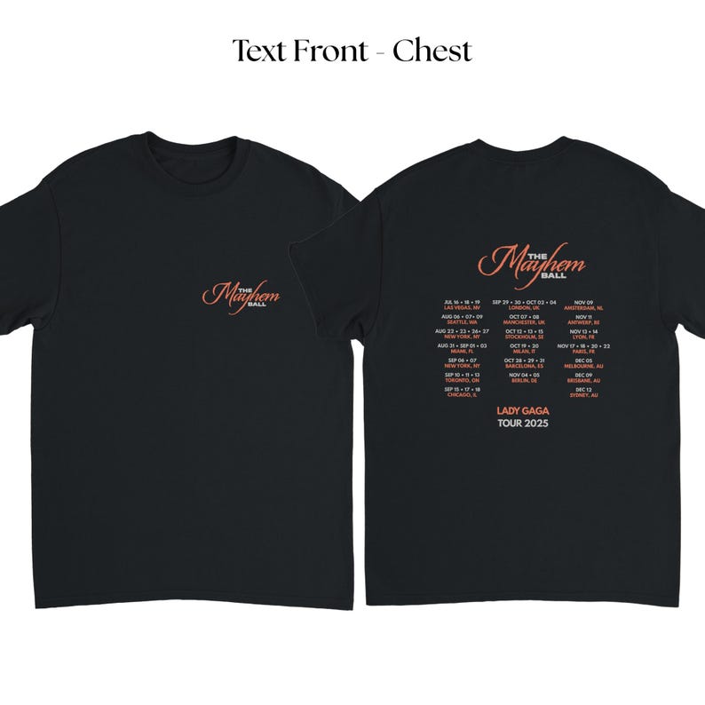 Lady Gaga Mayhem Ball Tour T-shirt | Unofficial Gaga Merch - Etsy