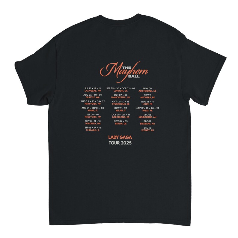Lady Gaga Mayhem Ball Tour T-shirt | Unofficial Gaga Merch - Etsy