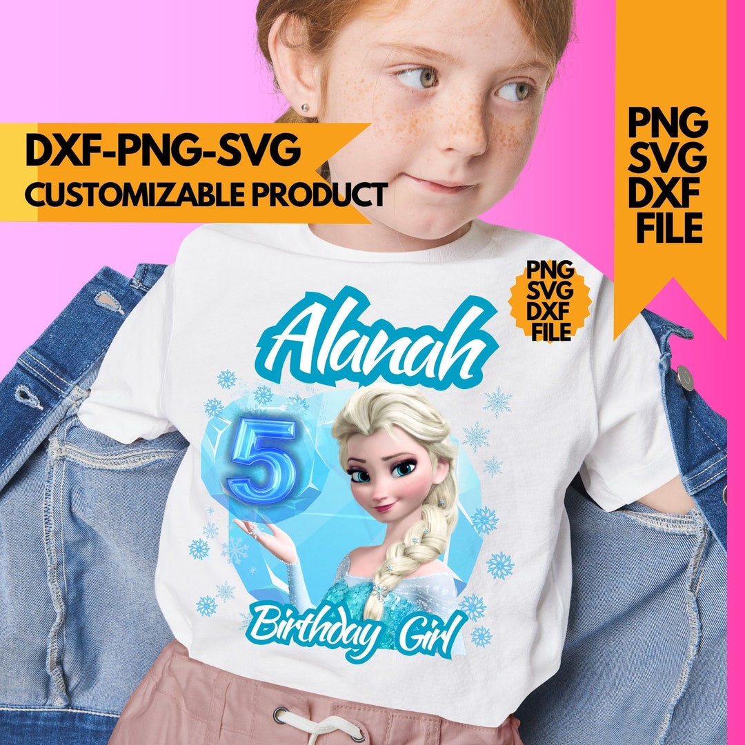 Frozen Elsa Ice Queen Girls Birthday Shirt SVG PNG, Frozen Birthday ...