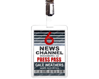 Scream Gale Weathers News Reporter Press Pass ID Card - Etsy