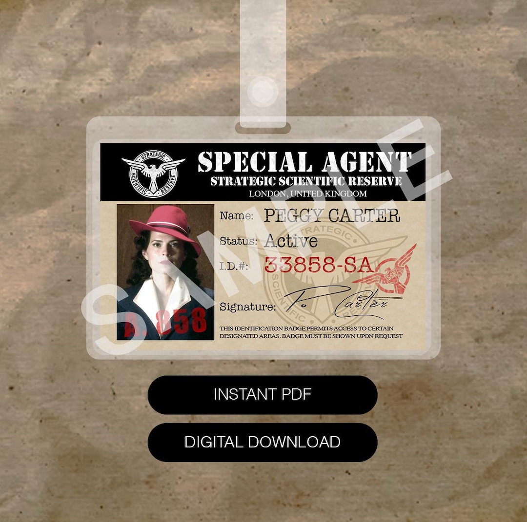 Digital Download Printable Agent Carter - Peggy Carter Red Hat Special ...