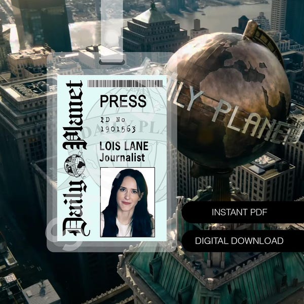 Clark Kent Badge Press Pass - Etsy