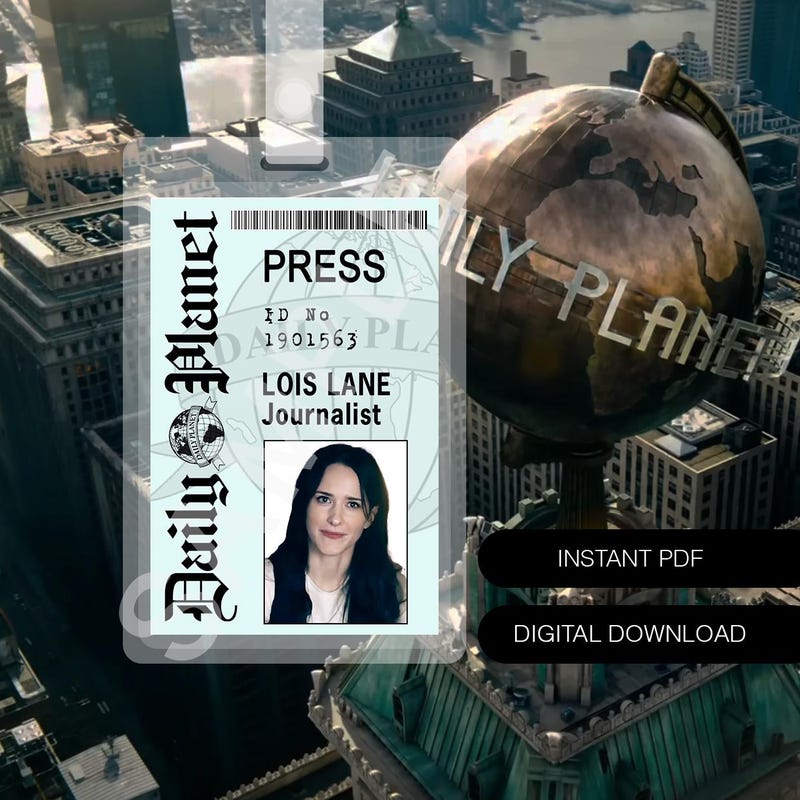 Clark Kent Badge Press Pass - Etsy