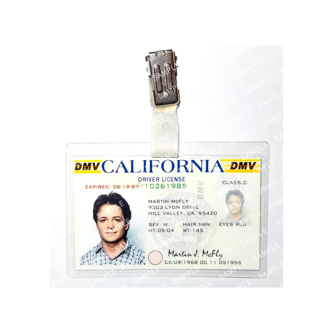 Back to the Future - Marty Mcfly Driving License Prop Replica Badge ...