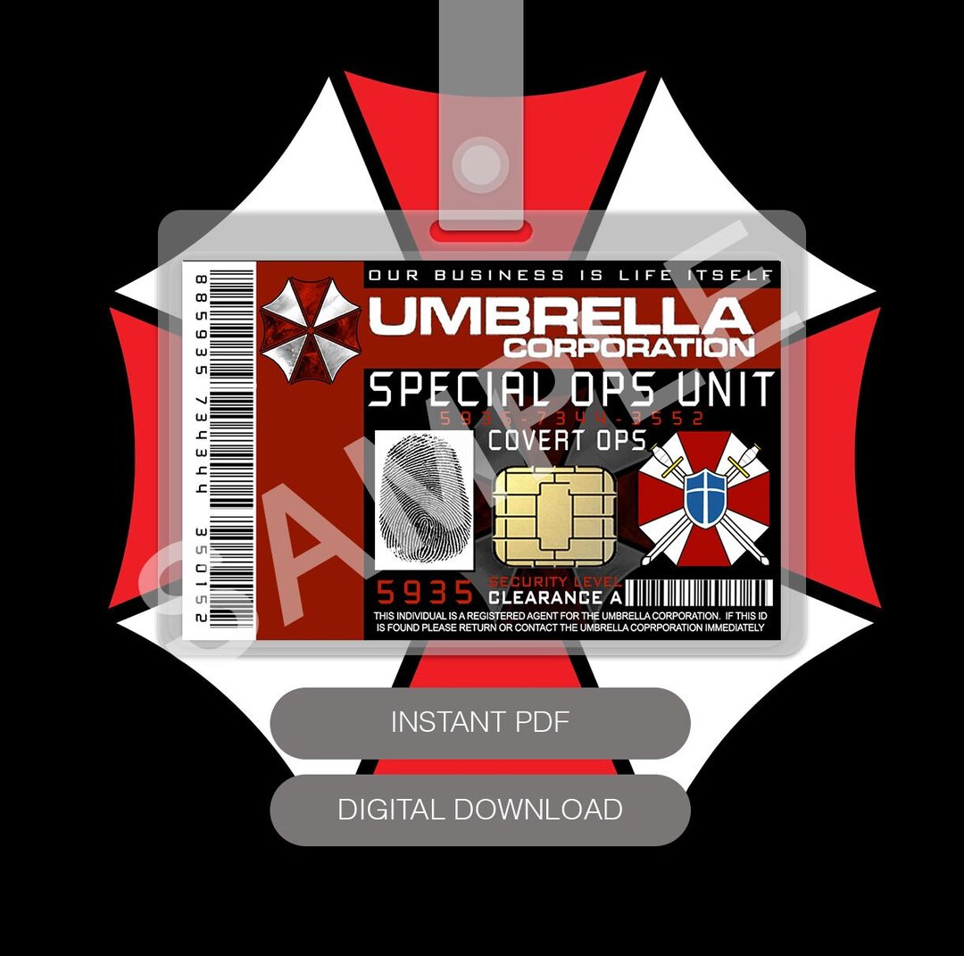 Digital Download Printable Resident Evil Umbrella Corporation - Special ...