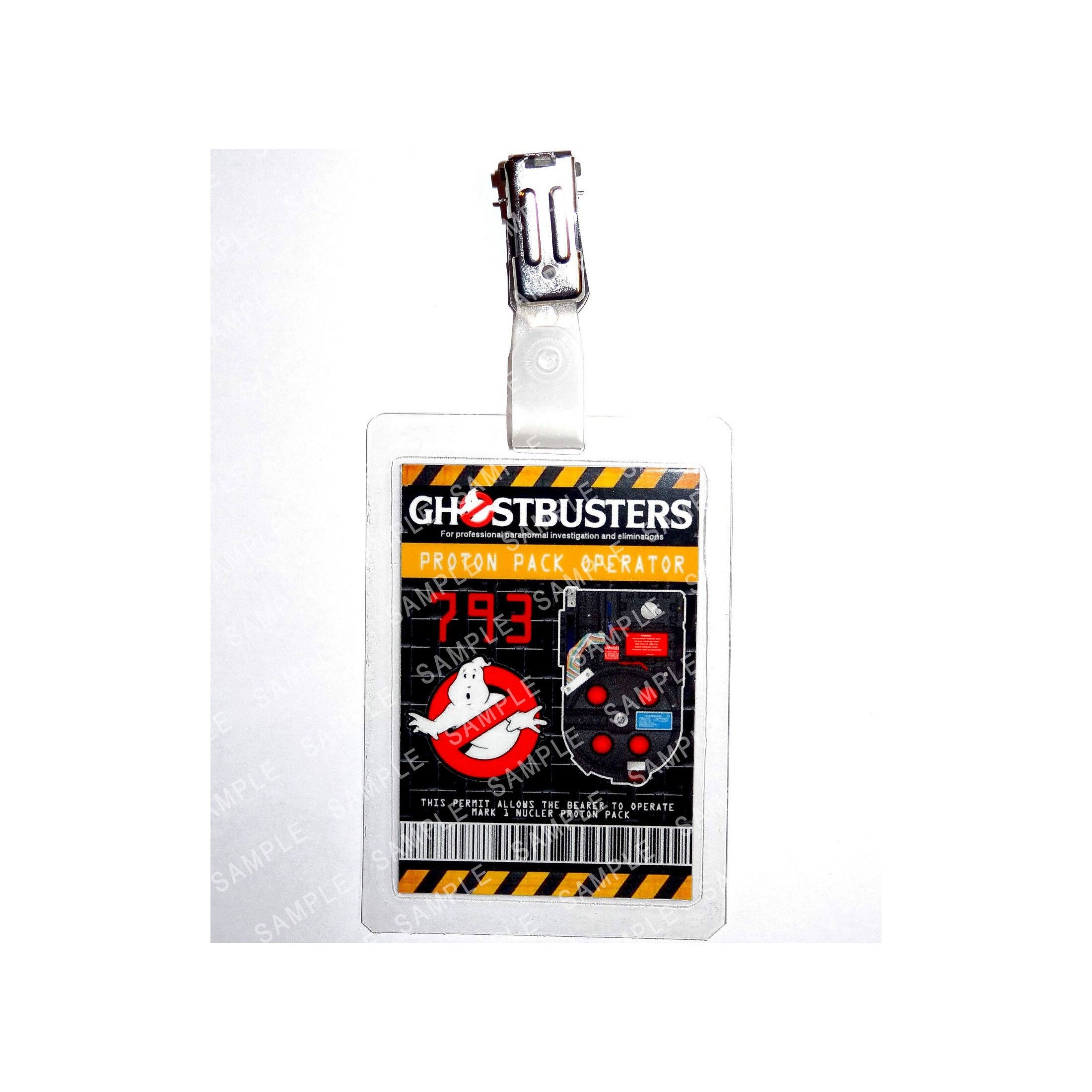 Ghostbusters Proton Pack Operator Permit 793 Prop Replica Badge Novelty ...