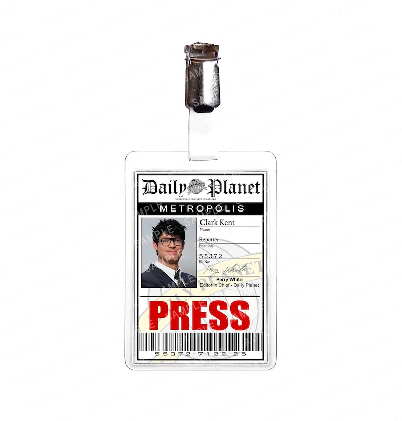 Custom Personalised Daily Planet Press Badge Staff ID Card Cosplay Prop ...