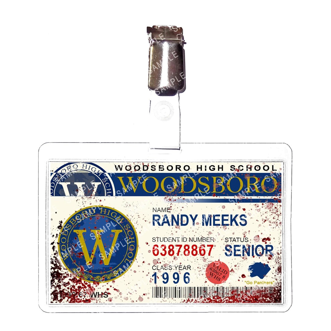 Scream - Woodsboro High Student Randy Meeks BLOOD Prop Replica Badge ...