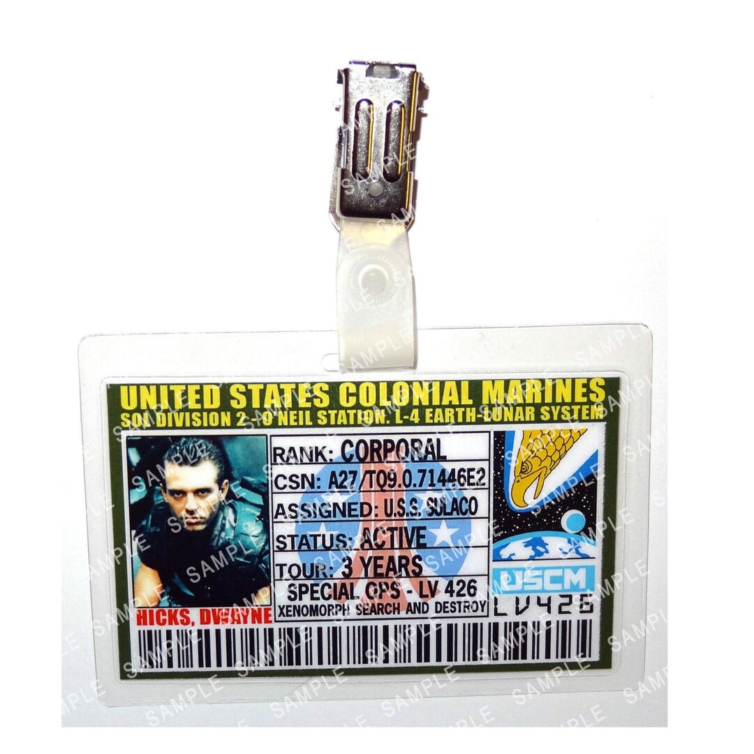 Aliens US Colonial Marines Dwayne Hicks Corporal Prop Replica Badge ...