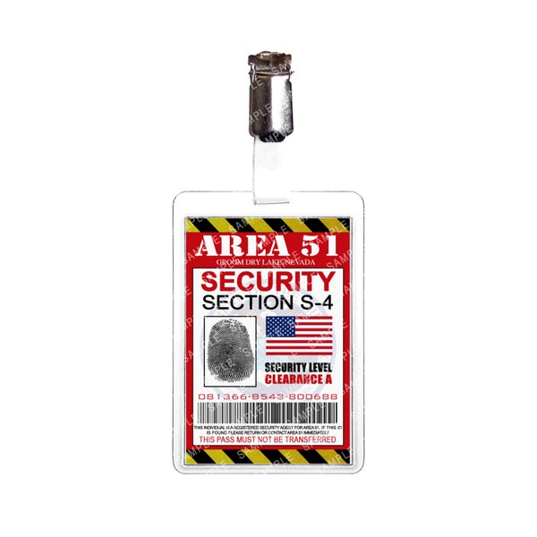 FBI Id Badge Area 51 Secret Agent ID Badge Prop - FBI CIA Cosplay ...