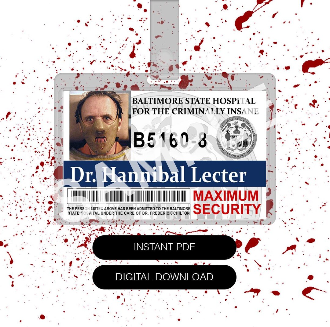 Digital Download Printable the Silence of the Lambs - Dr Hannibal ...