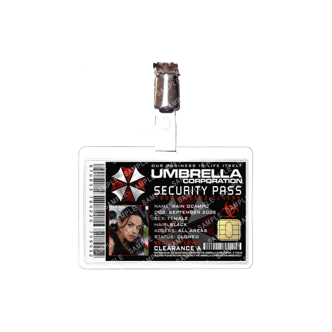 Resident Evil Umbrella Corporation - Rain Ocampo Security Pass Clone ...