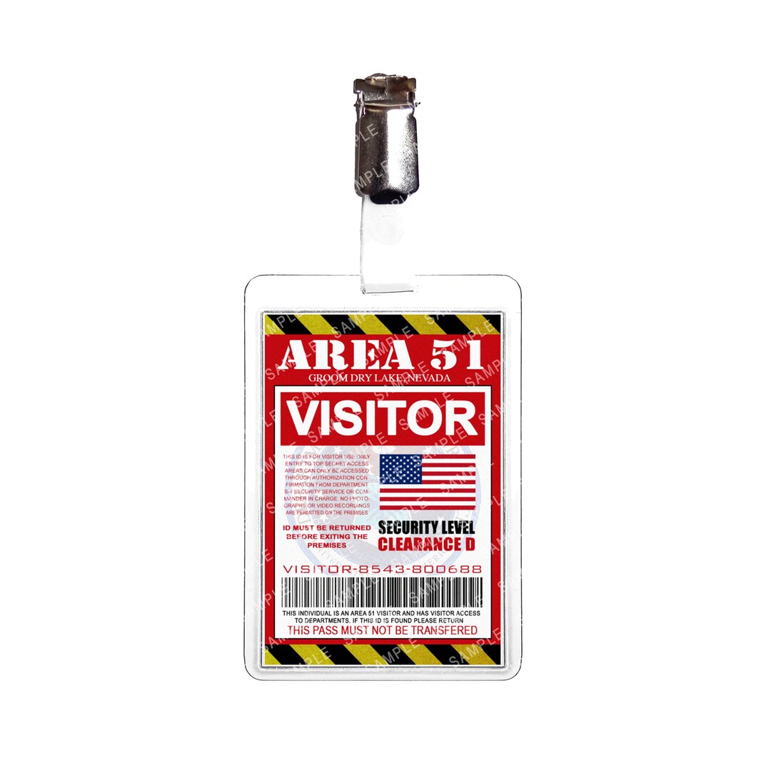 Area 51 - Visitor Alien Prop Replica Badge Novelty Costume Cosplay ...