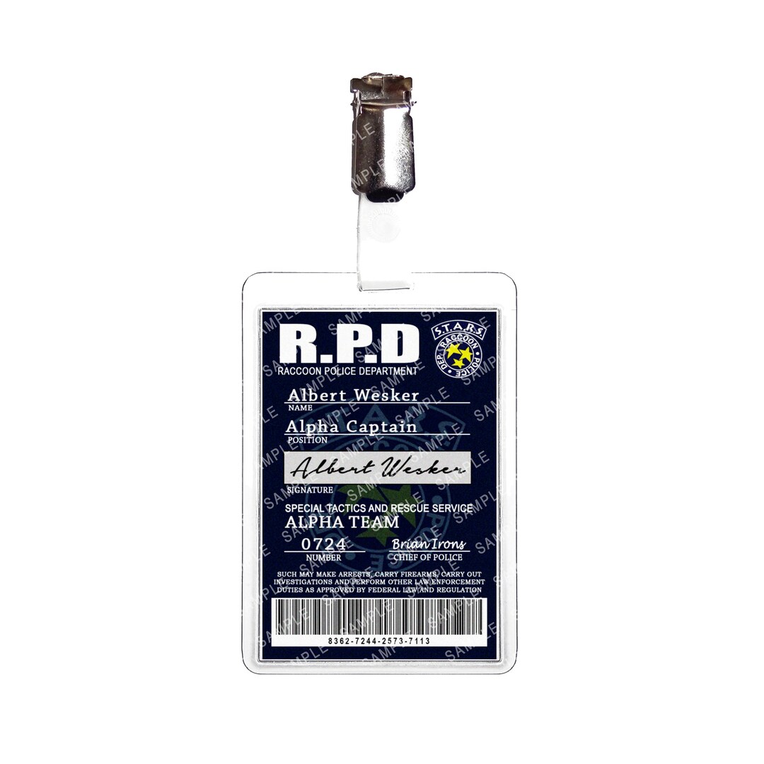 Resident Evil R.P.D. - Albert Wesker Alpha Captain Alpha Team Plain ...