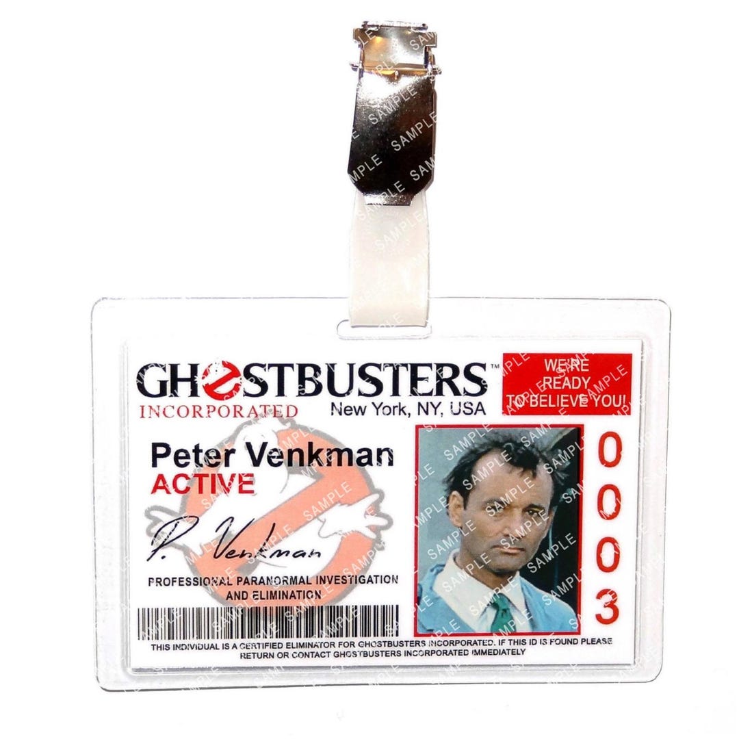 Peter Venkman 0003 Paranormal Investigation Prop Replica Badge Novelty ...