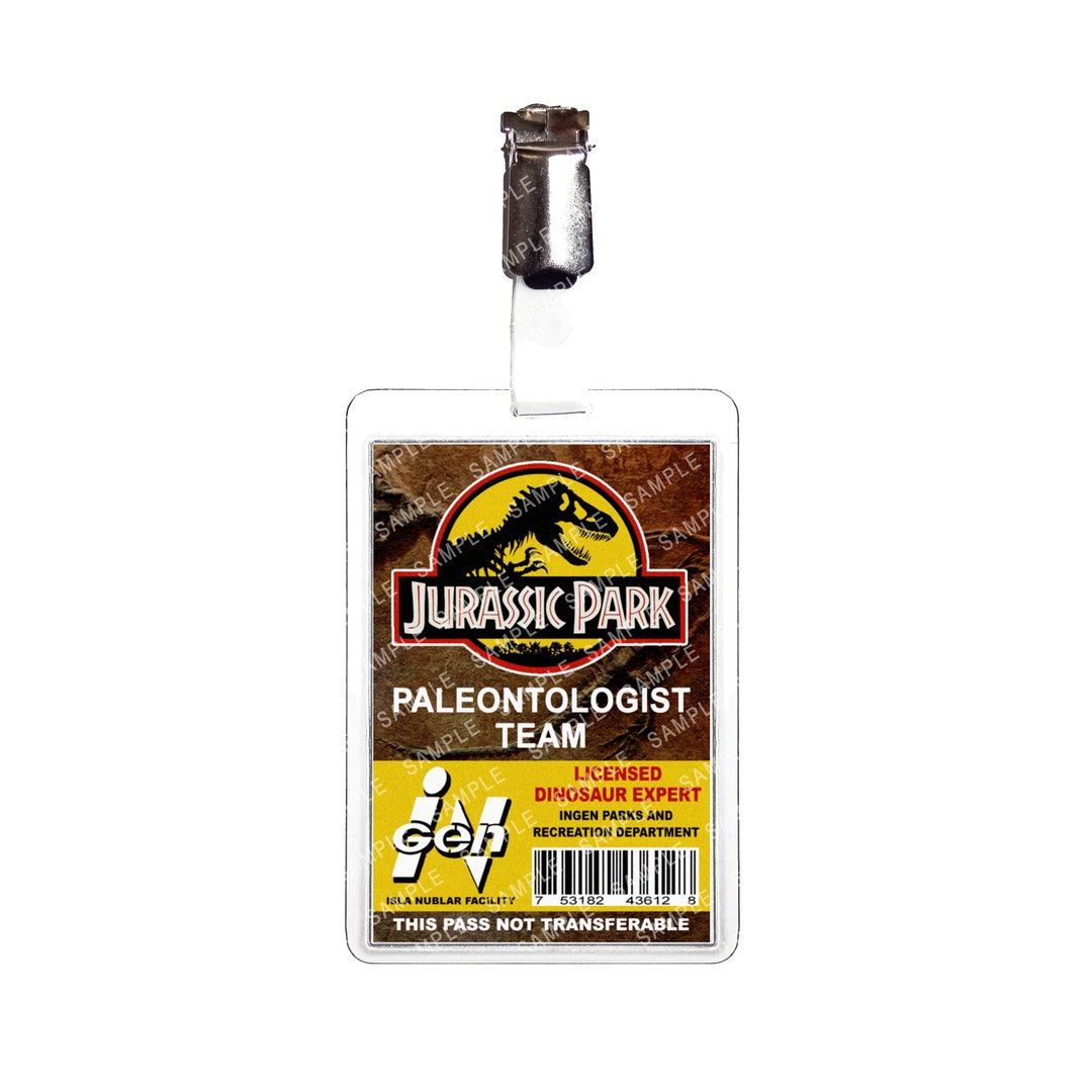 Jurassic Park- Paleontologist Team Prop Replica Badge Novelty Costume ...