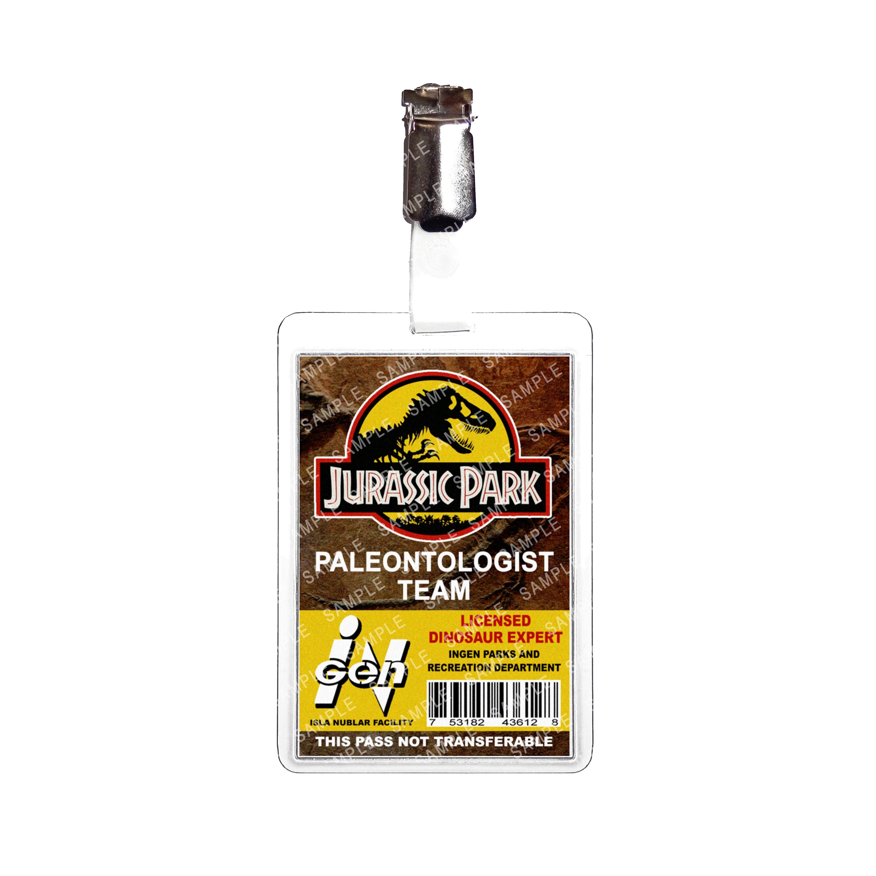 Jurassic Park- Paleontologist Team Prop Replica Badge Novelty Costume ...
