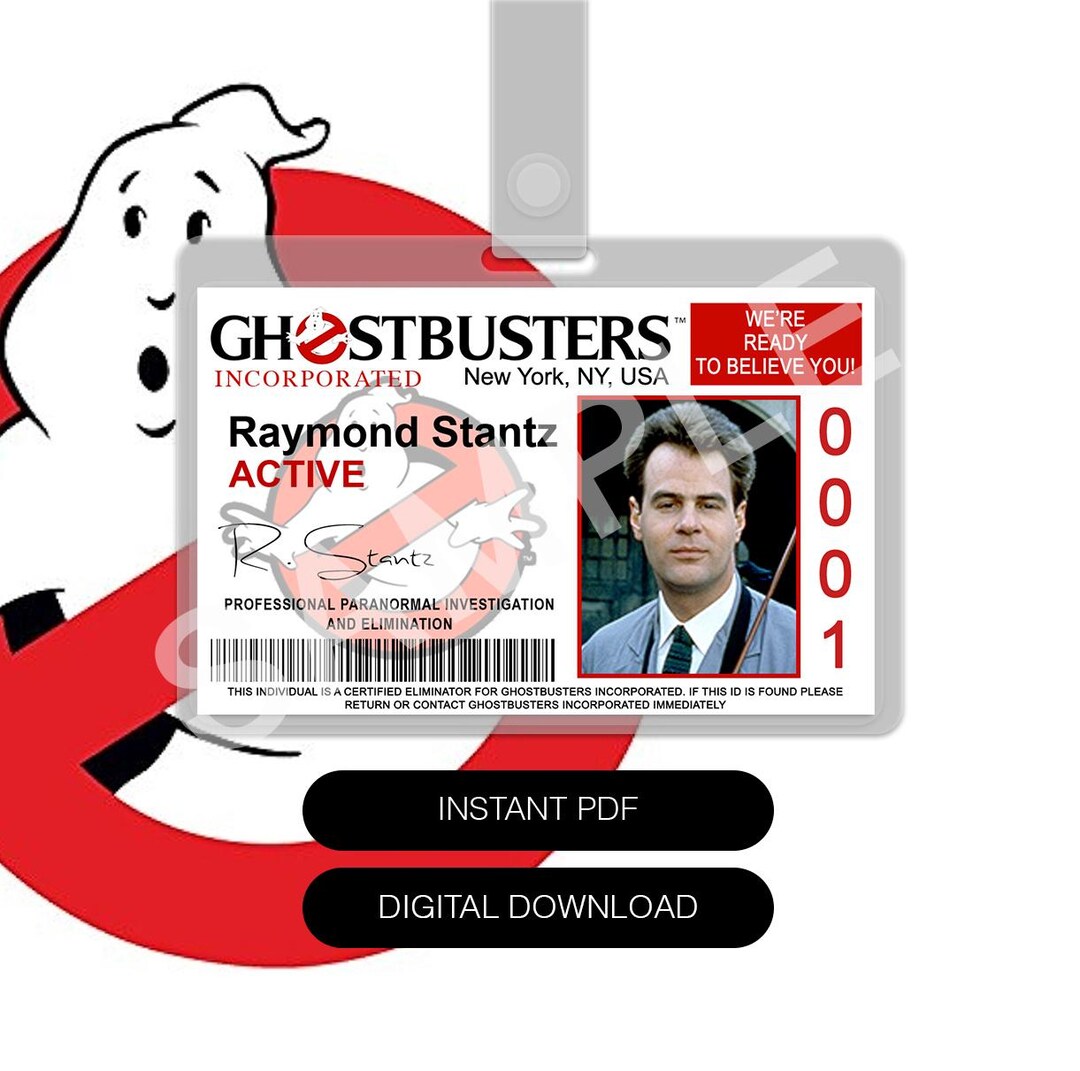 Digital Download Printable – Raymond Stantz 001 Paranormal ...