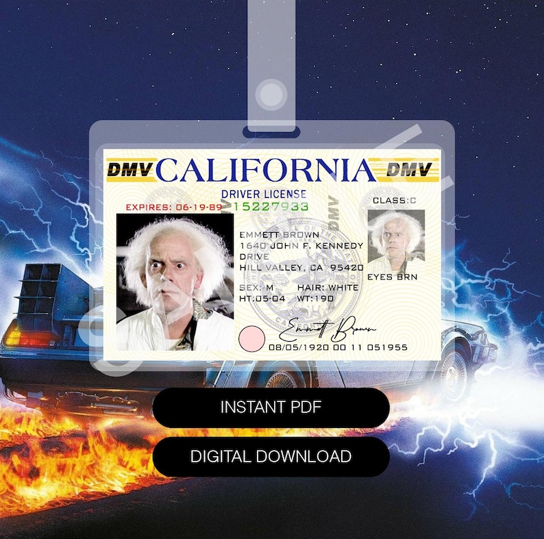 Digital Download Printable Back to the Future - Emmet Brown Driving ...