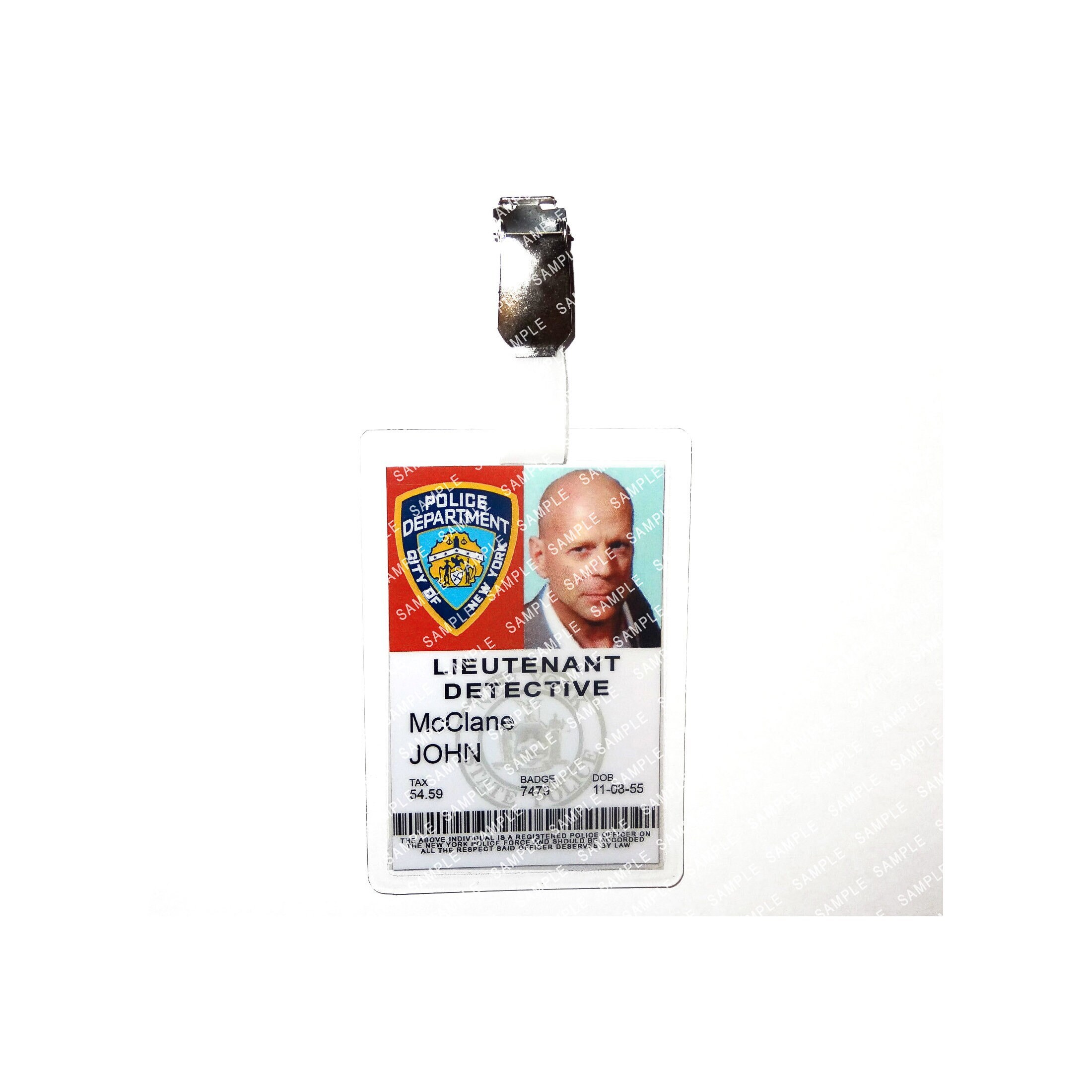 Die Hard Lieutenant Detective John Mcclane NYPD Prop Replica Badge ...