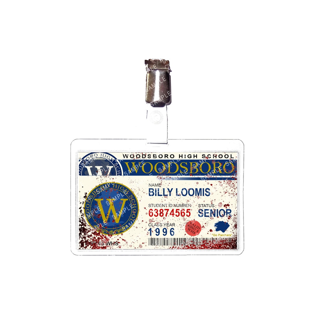 Scream - Woodsboro High Student Billy Loomis BLOOD Prop Replica Badge ...