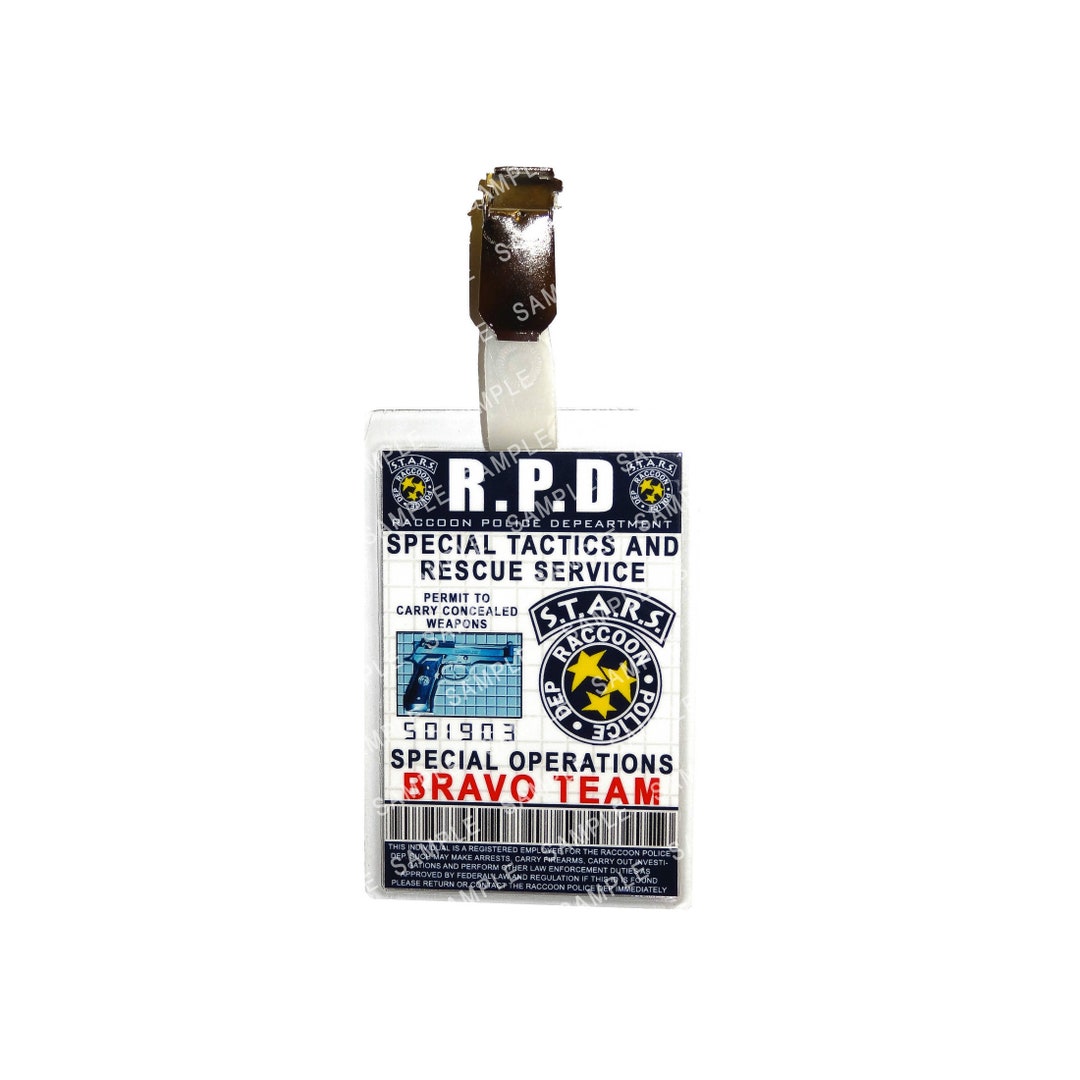 Resident Evil R.P.D. - Bravo Team Special Operations Prop Replica Badge ...