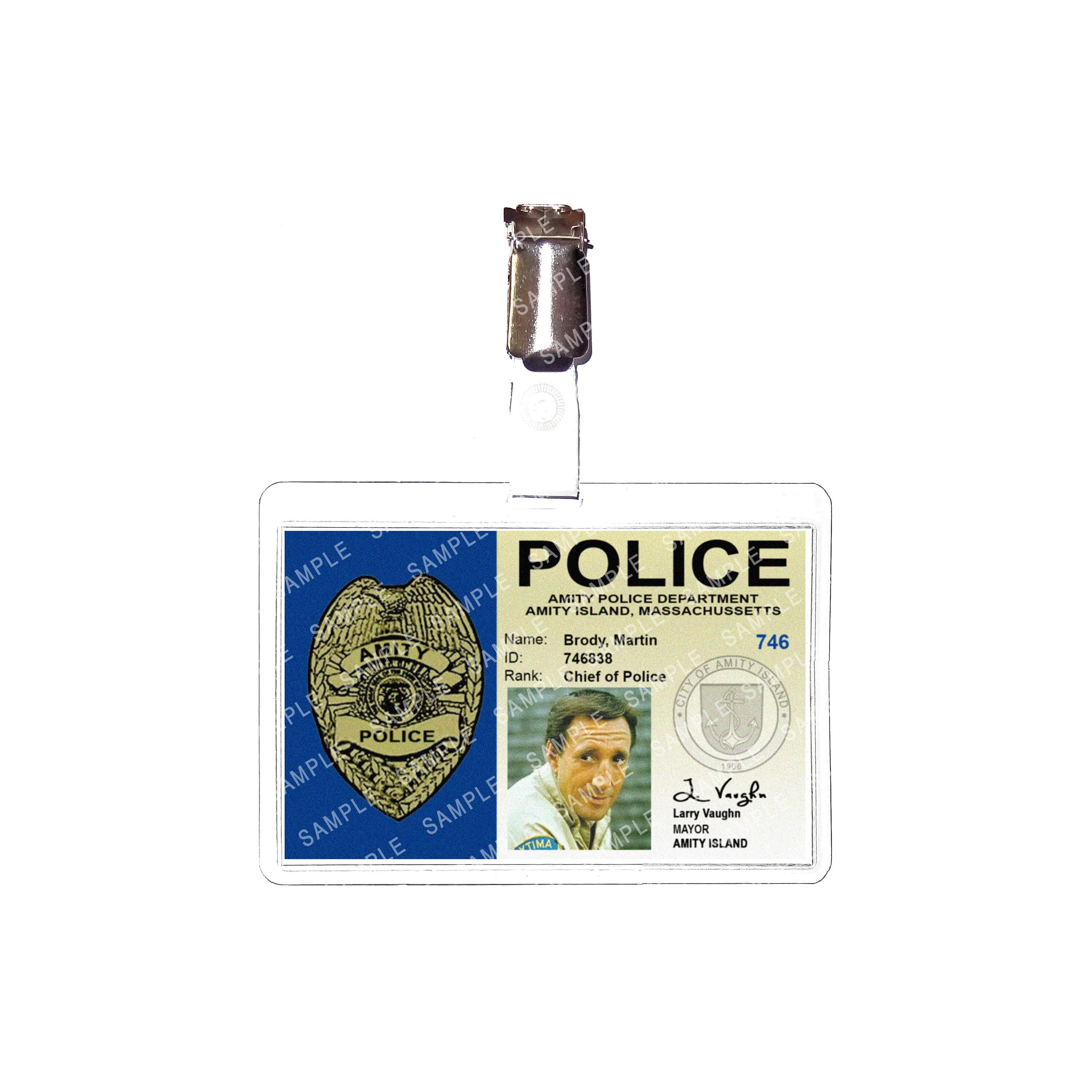 Jaws Martin Brody Chief of Police Amity Police Prop Replica Badge ...
