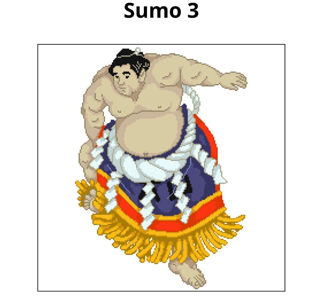 Cross Stitch PDF Pattern Sumo 3 - Etsy